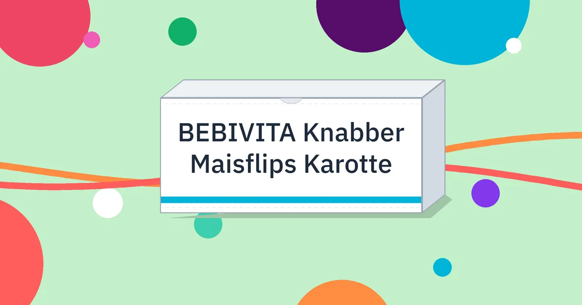 Symbolbild: Packung mit der Aufschrift BEBIVITA Knabber Maisflips Karotte (PZN 20319086) – Verfügbarkeit und Bezug in Apotheken in Frankfurt am Main