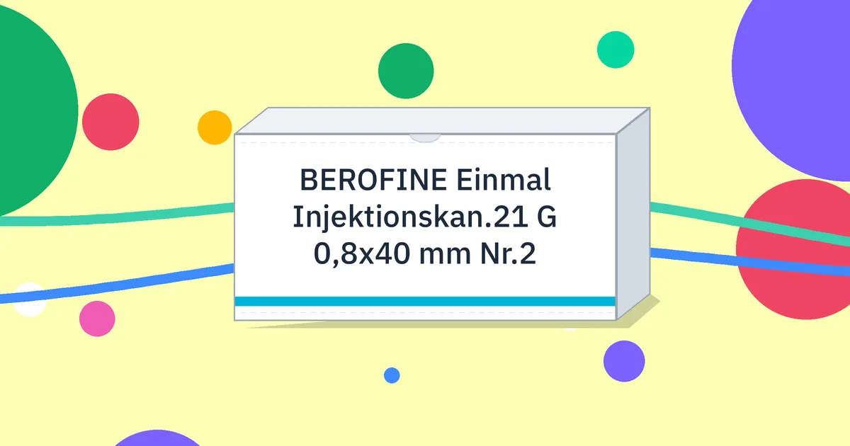 Symbolbild: Packung mit der Aufschrift BEROFINE Einmal Injektionskan.21 G 0,8x40 mm Nr.2 (PZN 17558924) – Verfügbarkeit und Bezug in Apotheken in Frankfurt am Main