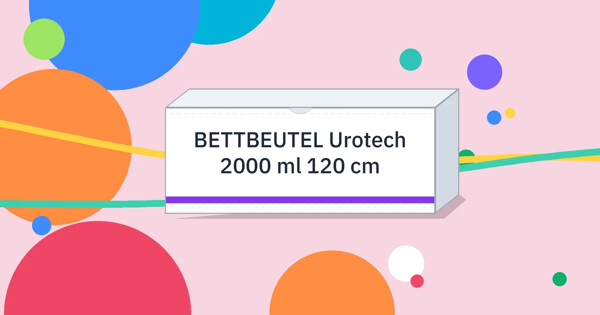 Symbolbild: Packung mit der Aufschrift BETTBEUTEL Urotech 2000 ml 120 cm (PZN 06679292) – Verfügbarkeit und Bezug in Apotheken in Frankfurt am Main