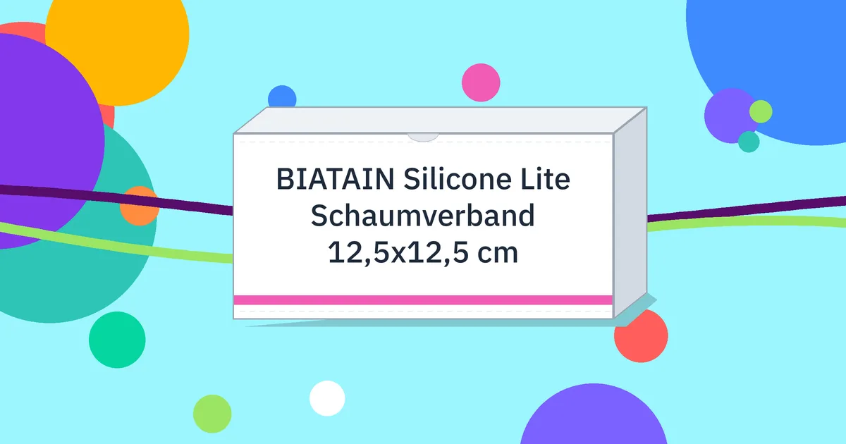 Symbolbild: Packung mit der Aufschrift BIATAIN Silicone Lite Schaumverband 12,5x12,5 cm (PZN 11116711) – Verfügbarkeit und Bezug in Apotheken in Frankfurt am Main