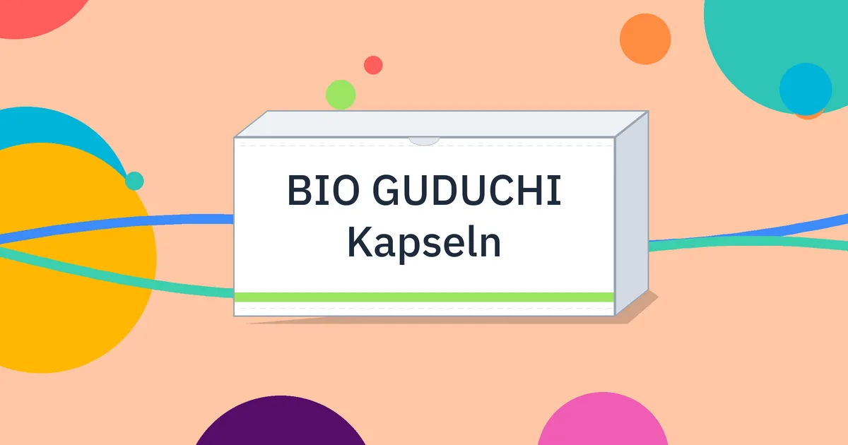 Symbolbild: Packung mit der Aufschrift BIO GUDUCHI Kapseln (PZN 16718426) – Verfügbarkeit und Bezug in Apotheken in Frankfurt am Main