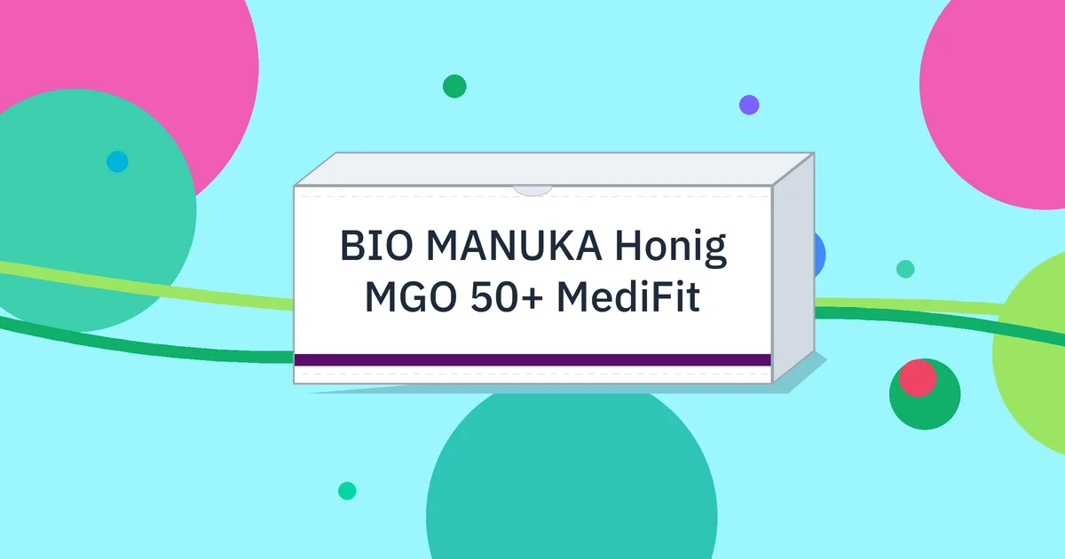 Symbolbild: Packung mit der Aufschrift BIO MANUKA Honig MGO 50+ MediFit (PZN 16594415) – Verfügbarkeit und Bezug in Apotheken in Frankfurt am Main