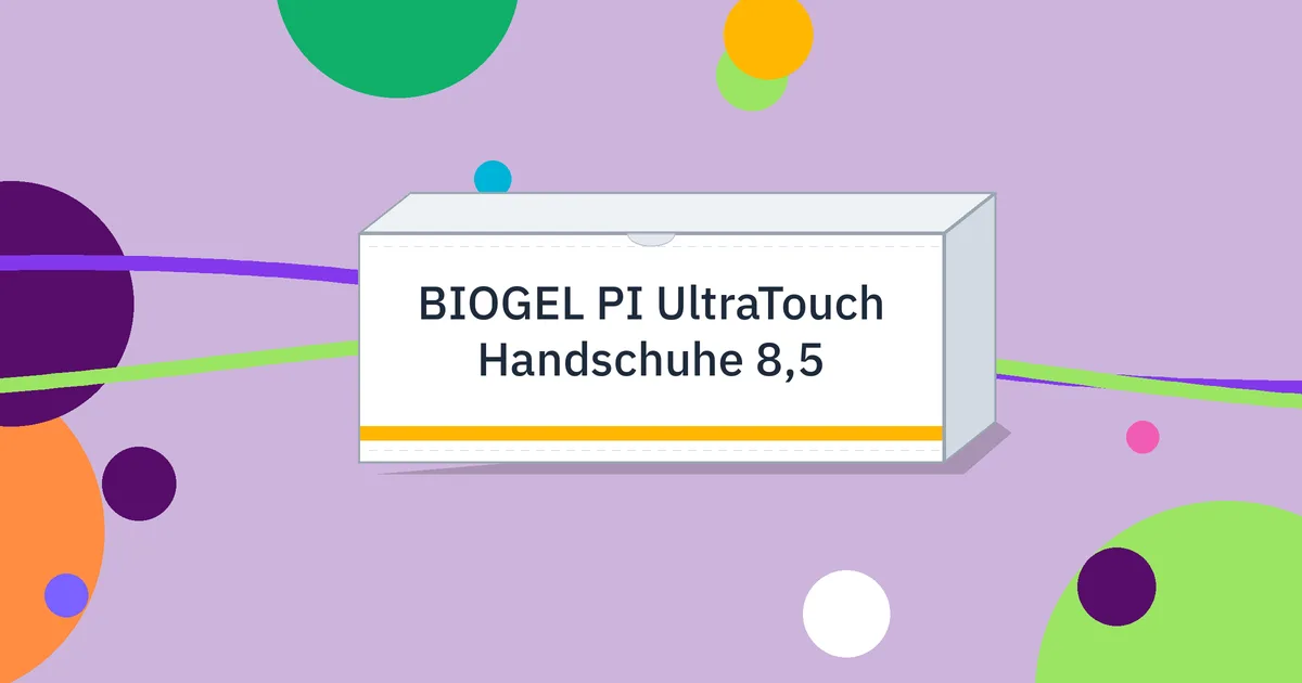 Symbolbild: Packung mit der Aufschrift BIOGEL PI UltraTouch Handschuhe 8,5 (PZN 04702199) – Verfügbarkeit und Bezug in Apotheken in Frankfurt am Main