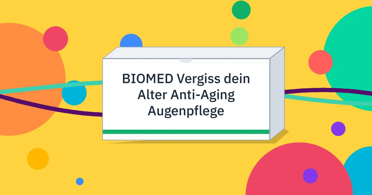 Symbolbild: Packung mit der Aufschrift BIOMED Vergiss dein Alter Anti-Aging Augenpflege (PZN 09075761) – Verfügbarkeit und Bezug in Apotheken in Frankfurt am Main