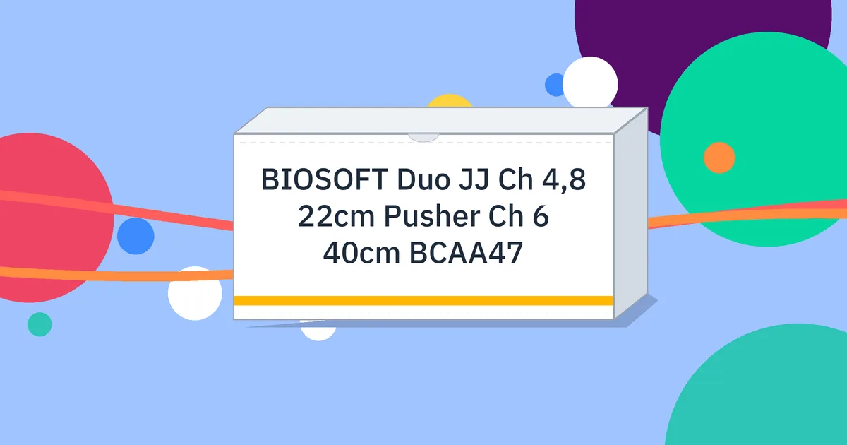 Symbolbild: Packung mit der Aufschrift BIOSOFT Duo JJ Ch 4,8 22cm Pusher Ch 6 40cm BCAA47 (PZN 17509529) – Verfügbarkeit und Bezug in Apotheken in Frankfurt am Main