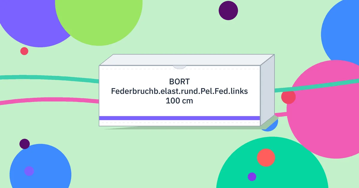 Symbolbild: Packung mit der Aufschrift BORT Federbruchb.elast.rund.Pel.Fed.links 100 cm (PZN 07210226) – Verfügbarkeit und Bezug in Apotheken in Frankfurt am Main