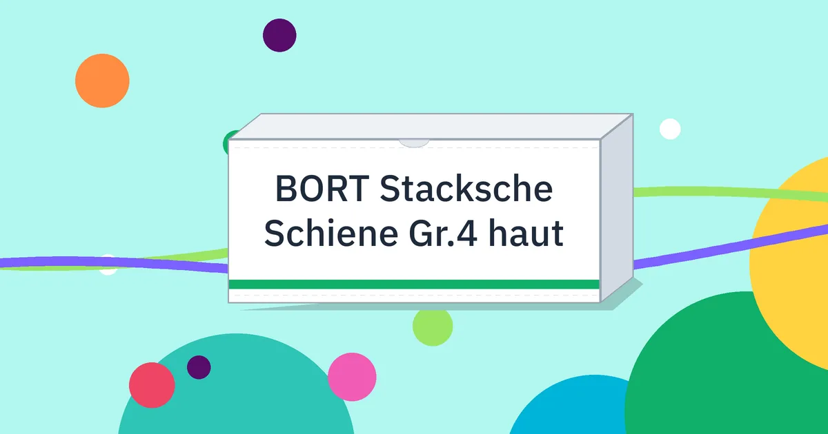 Symbolbild: Packung mit der Aufschrift BORT Stacksche Schiene Gr.4 haut (PZN 02734597) – Verfügbarkeit und Bezug in Apotheken in Frankfurt am Main