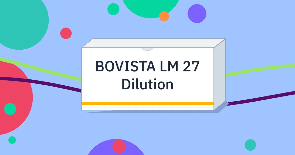 Symbolbild: Packung mit der Aufschrift BOVISTA LM 27 Dilution (PZN 13394302) – Verfügbarkeit und Bezug in Apotheken in Frankfurt am Main