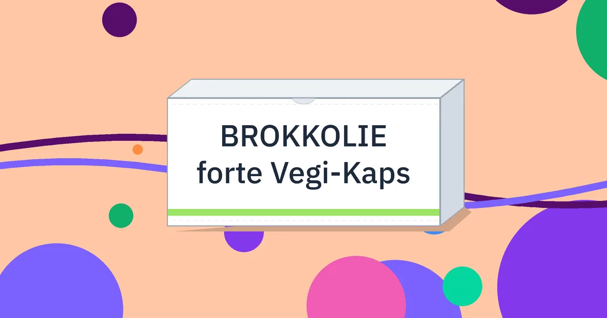 Symbolbild: Packung mit der Aufschrift BROKKOLIE forte Vegi-Kaps (PZN 06584812) – Verfügbarkeit und Bezug in Apotheken in Frankfurt am Main