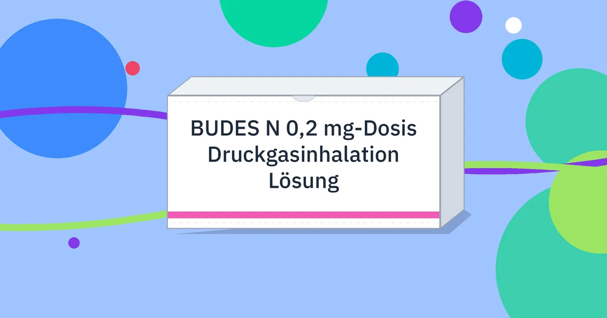 Symbolbild: Packung mit der Aufschrift BUDES N 0,2 mg-Dosis Druckgasinhalation Lösung (PZN 00713898) – Verfügbarkeit und Bezug in Apotheken in Frankfurt am Main