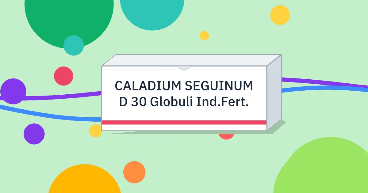 Symbolbild: Packung mit der Aufschrift CALADIUM SEGUINUM D 30 Globuli Ind.Fert. (PZN 17646083) – Verfügbarkeit und Bezug in Apotheken in Frankfurt am Main