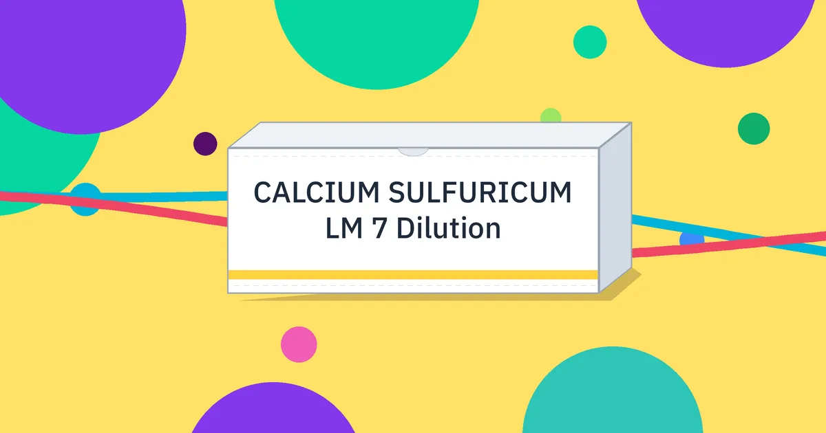 Symbolbild: Packung mit der Aufschrift CALCIUM SULFURICUM LM 7 Dilution (PZN 12806932) – Verfügbarkeit und Bezug in Apotheken in Frankfurt am Main