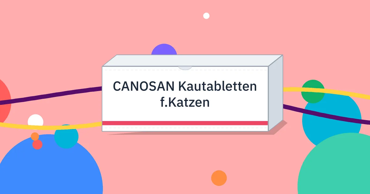 Symbolbild: Packung mit der Aufschrift CANOSAN Kautabletten f.Katzen (PZN 05527321) – Verfügbarkeit und Bezug in Apotheken in Frankfurt am Main