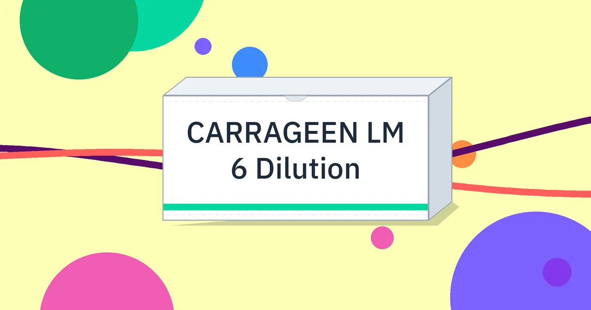 Symbolbild: Packung mit der Aufschrift CARRAGEEN LM 6 Dilution (PZN 13430943) – Verfügbarkeit und Bezug in Apotheken in Frankfurt am Main
