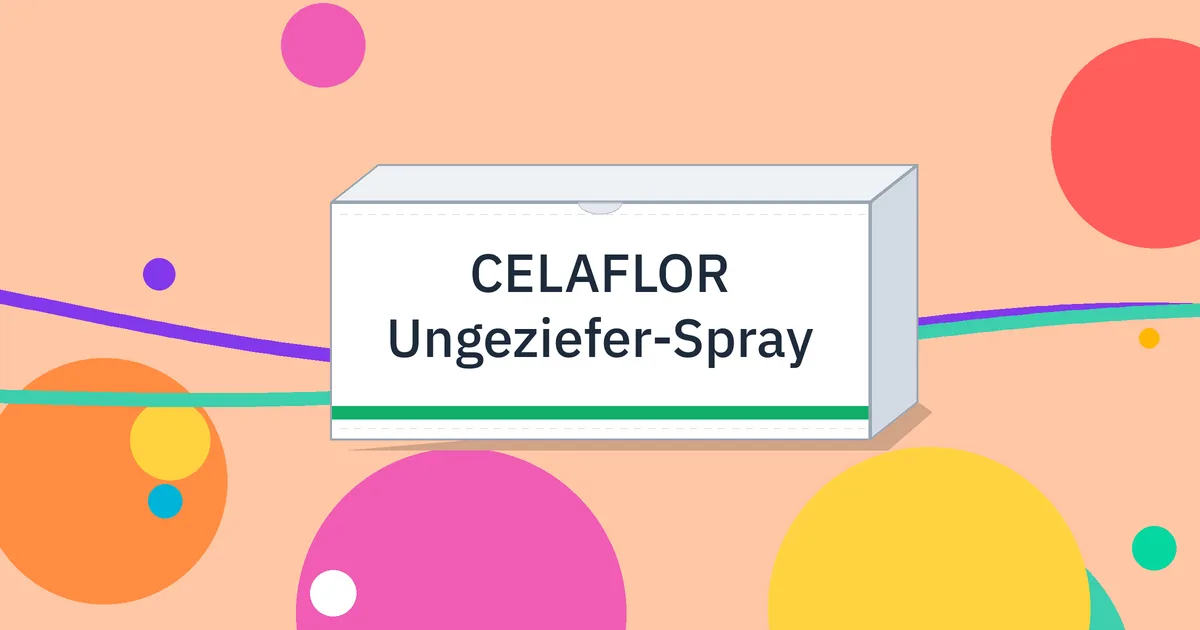 Symbolbild: Packung mit der Aufschrift CELAFLOR Ungeziefer-Spray (PZN 11363059) – Verfügbarkeit und Bezug in Apotheken in Frankfurt am Main