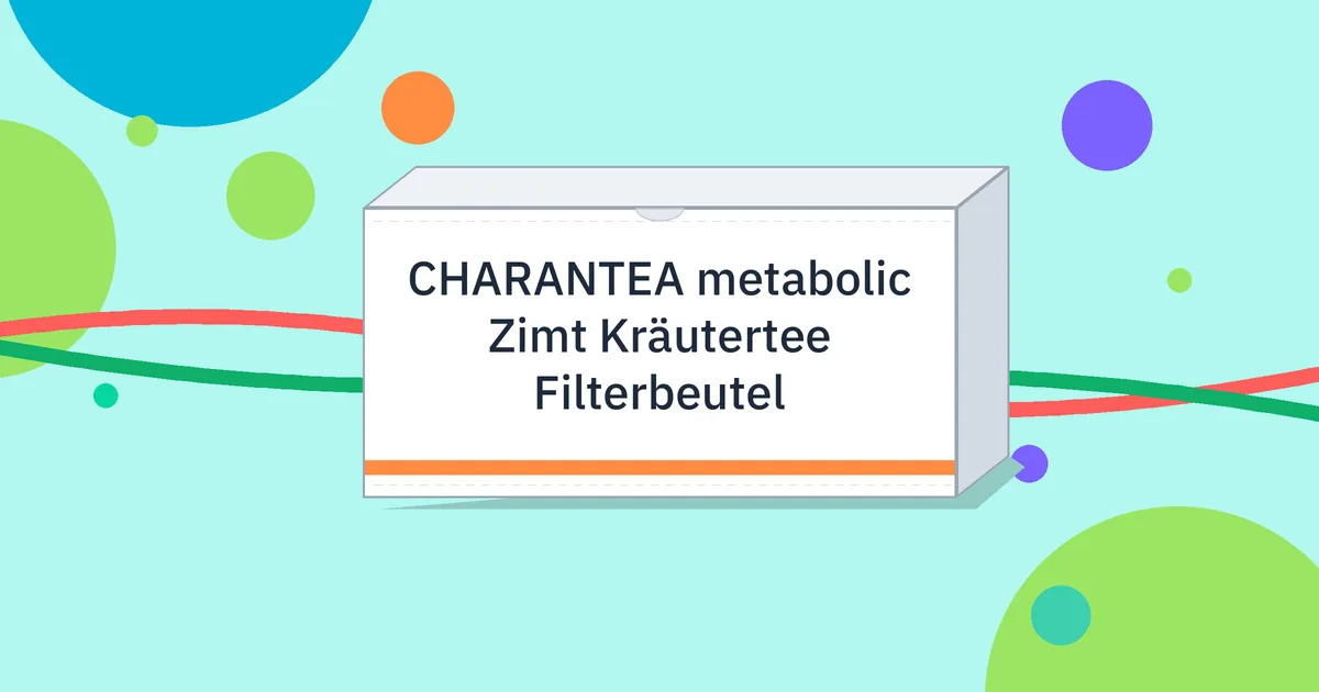 Symbolbild: Packung mit der Aufschrift CHARANTEA metabolic Zimt Kräutertee Filterbeutel (PZN 16337210) – Verfügbarkeit und Bezug in Apotheken in Frankfurt am Main