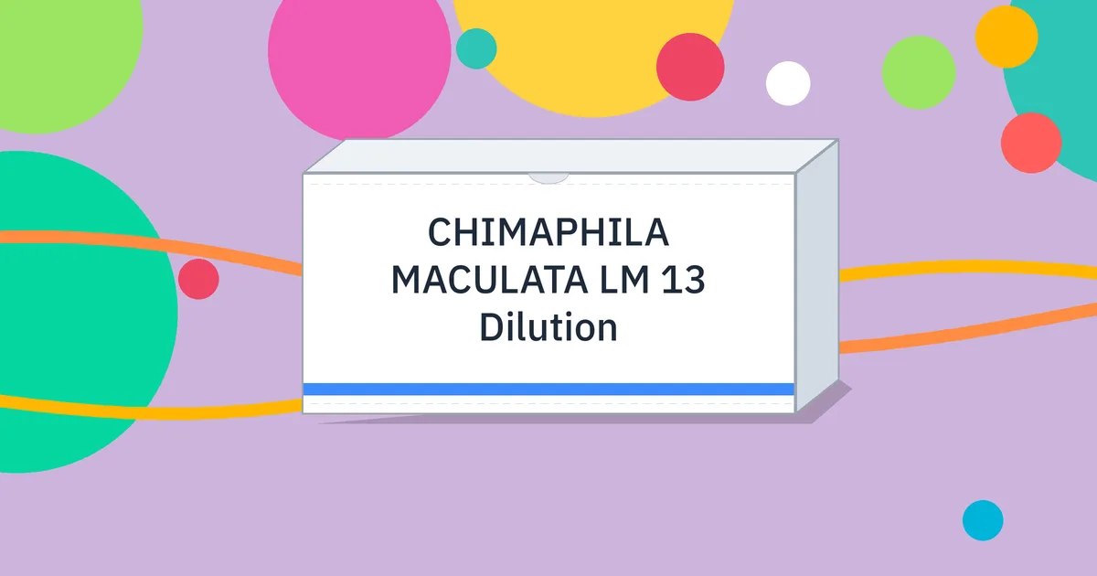 Symbolbild: Packung mit der Aufschrift CHIMAPHILA MACULATA LM 13 Dilution (PZN 13441786) – Verfügbarkeit und Bezug in Apotheken in Frankfurt am Main