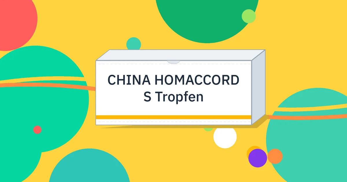 Symbolbild: Packung mit der Aufschrift CHINA HOMACCORD S Tropfen (PZN 03663712) – Verfügbarkeit und Bezug in Apotheken in Frankfurt am Main
