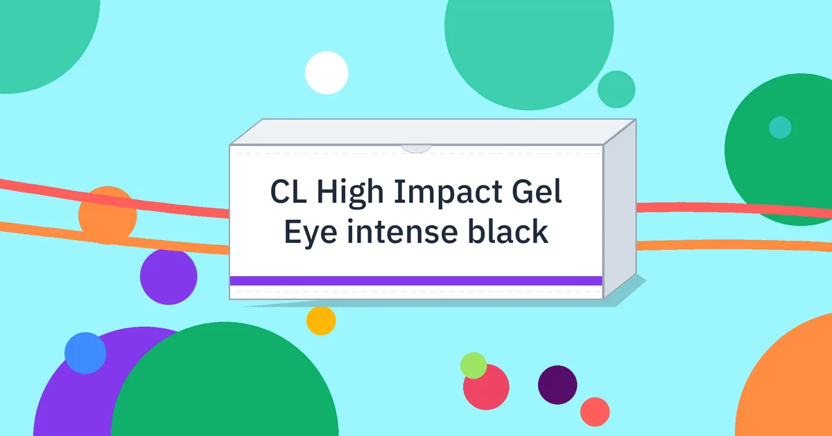 Symbolbild: Packung mit der Aufschrift CL High Impact Gel Eye intense black (PZN 20029017) – Verfügbarkeit und Bezug in Apotheken in Frankfurt am Main