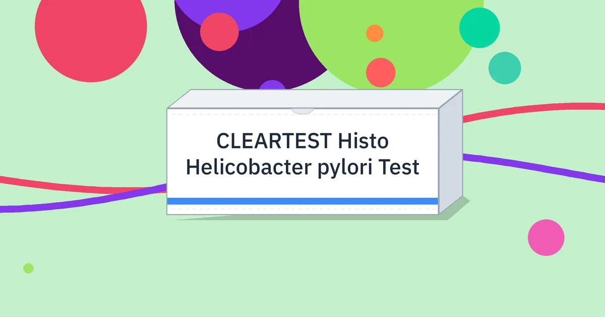 Symbolbild: Packung mit der Aufschrift CLEARTEST Histo Helicobacter pylori Test (PZN 18038807) – Verfügbarkeit und Bezug in Apotheken in Frankfurt am Main