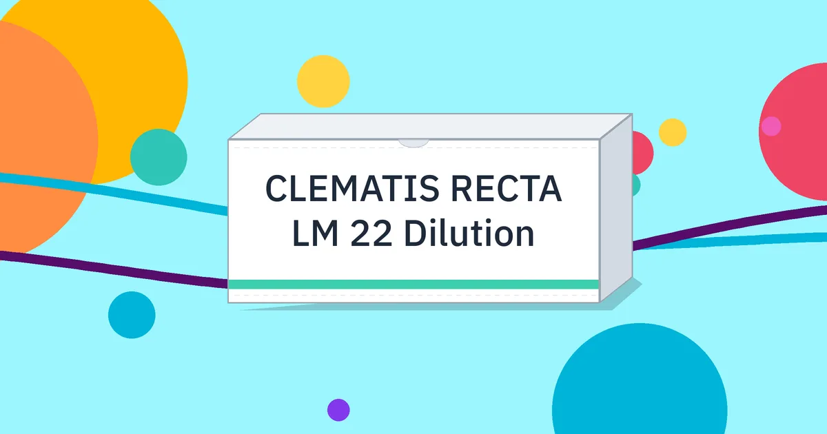 Symbolbild: Packung mit der Aufschrift CLEMATIS RECTA LM 22 Dilution (PZN 12822339) – Verfügbarkeit und Bezug in Apotheken in Frankfurt am Main