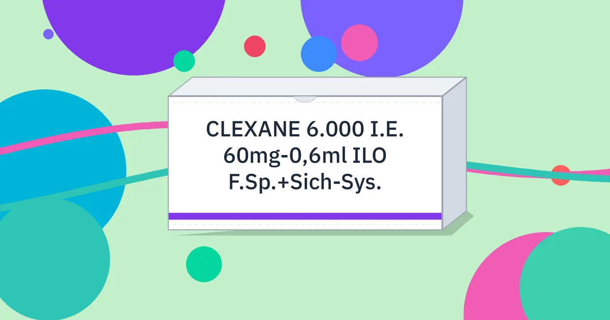 Symbolbild: Packung mit der Aufschrift CLEXANE 6.000 I.E. 60mg-0,6ml ILO F.Sp.+Sich-Sys. (PZN 00576272) – Verfügbarkeit und Bezug in Apotheken in Frankfurt am Main