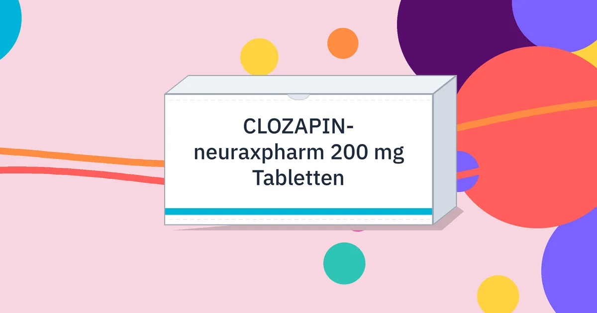 Symbolbild: Packung mit der Aufschrift CLOZAPIN-neuraxpharm 200 mg Tabletten (PZN 00557174) – Verfügbarkeit und Bezug in Apotheken in Frankfurt am Main