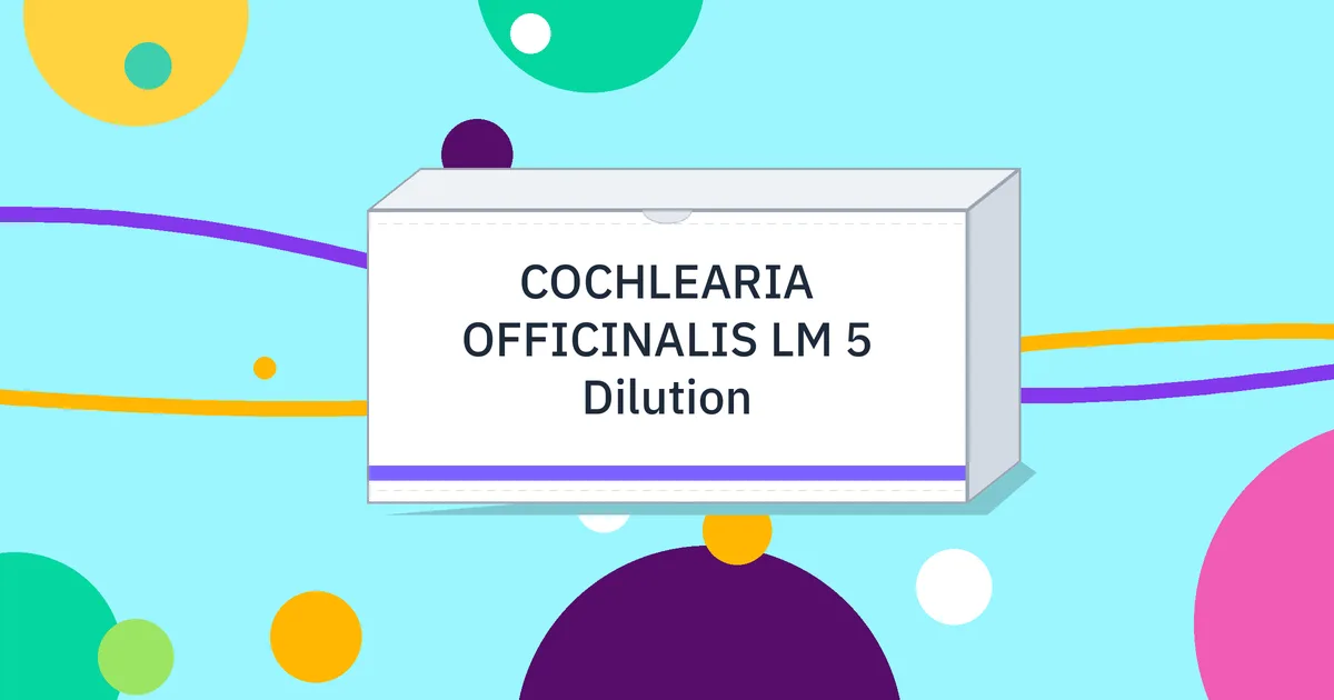 Symbolbild: Packung mit der Aufschrift COCHLEARIA OFFICINALIS LM 5 Dilution (PZN 12829399) – Verfügbarkeit und Bezug in Apotheken in Frankfurt am Main
