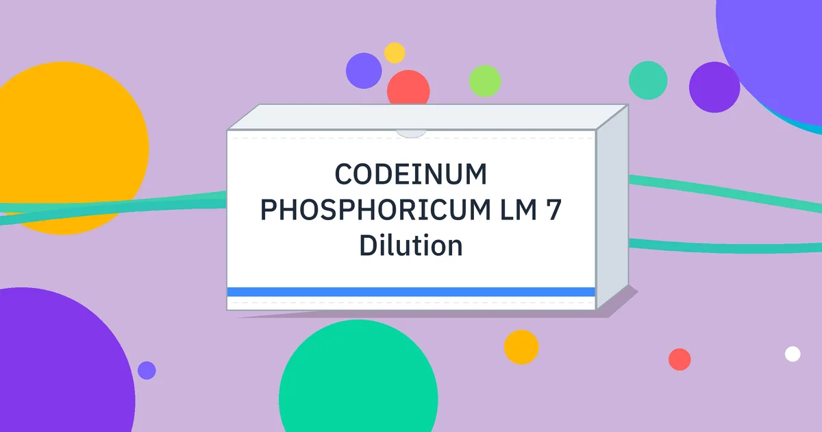 Symbolbild: Packung mit der Aufschrift CODEINUM PHOSPHORICUM LM 7 Dilution (PZN 12829867) – Verfügbarkeit und Bezug in Apotheken in Frankfurt am Main