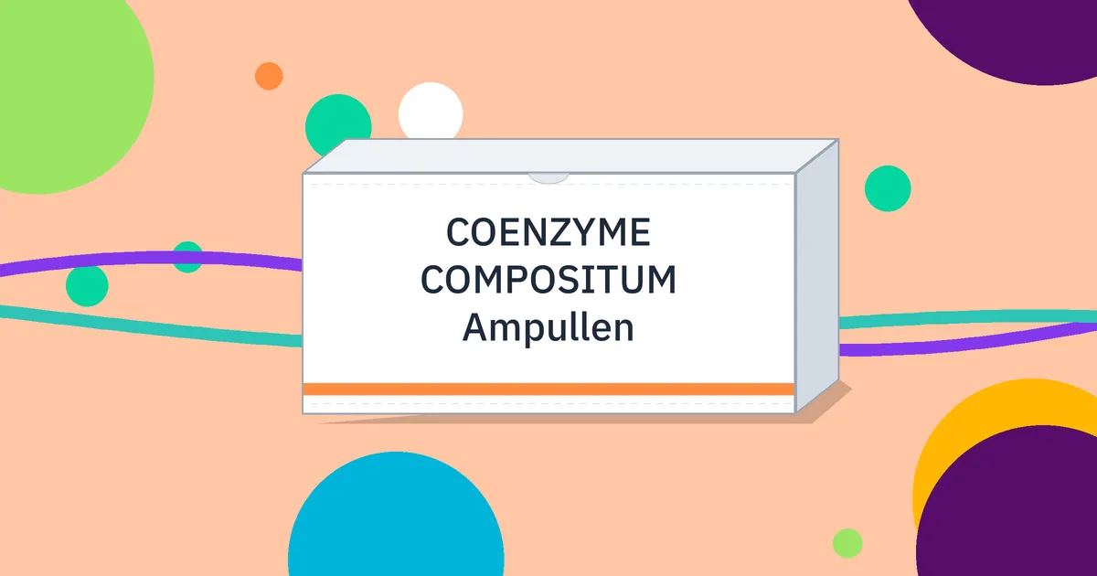 Symbolbild: Packung mit der Aufschrift COENZYME COMPOSITUM Ampullen (PZN 04312765) – Verfügbarkeit und Bezug in Apotheken in Frankfurt am Main