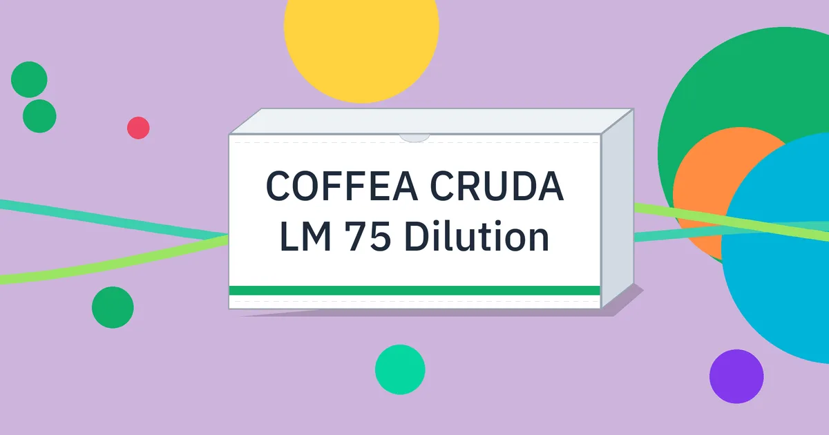 Symbolbild: Packung mit der Aufschrift COFFEA CRUDA LM 75 Dilution (PZN 12831077) – Verfügbarkeit und Bezug in Apotheken in Frankfurt am Main
