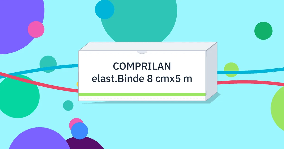 Symbolbild: Packung mit der Aufschrift COMPRILAN elast.Binde 8 cmx5 m (PZN 17200298) – Verfügbarkeit und Bezug in Apotheken in Frankfurt am Main