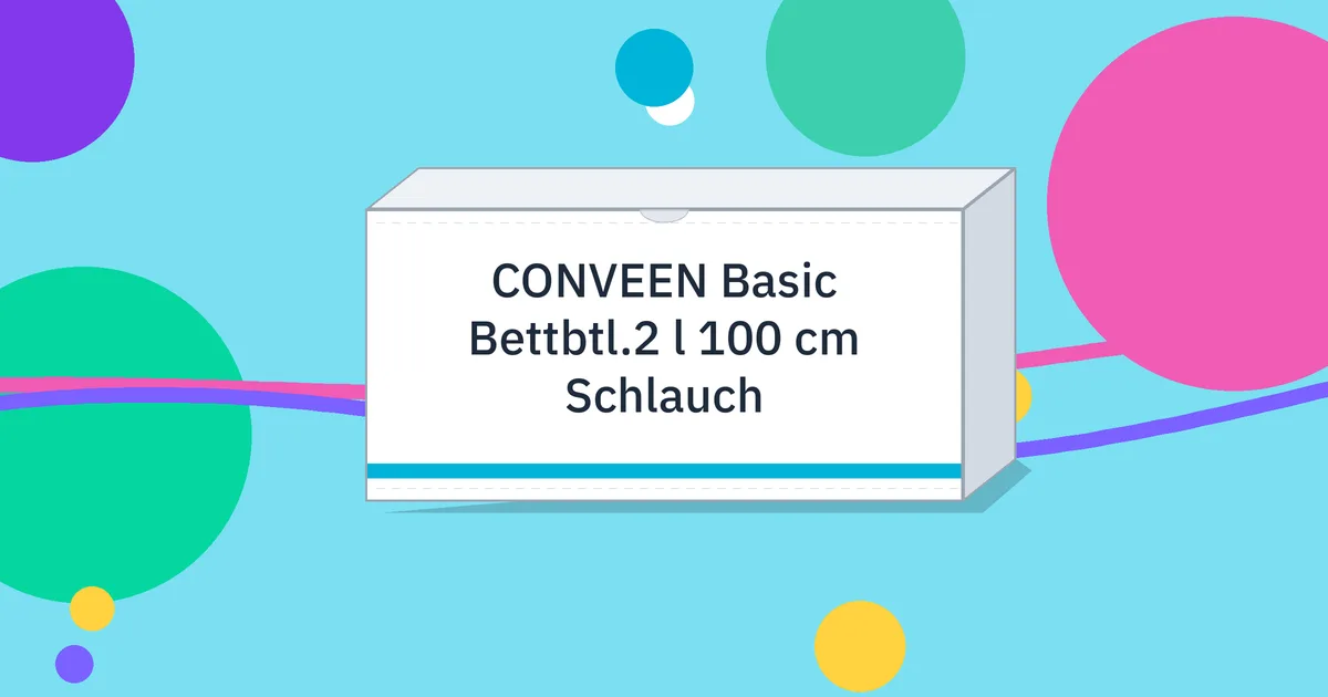 Symbolbild: Packung mit der Aufschrift CONVEEN Basic Bettbtl.2 l 100 cm Schlauch (PZN 07534880) – Verfügbarkeit und Bezug in Apotheken in Frankfurt am Main
