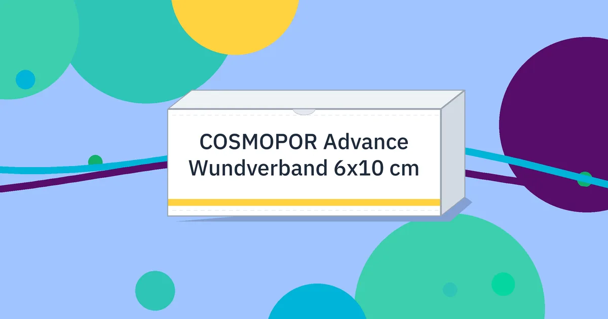 Symbolbild: Packung mit der Aufschrift COSMOPOR Advance Wundverband 6x10 cm (PZN 20167771) – Verfügbarkeit und Bezug in Apotheken in Frankfurt am Main