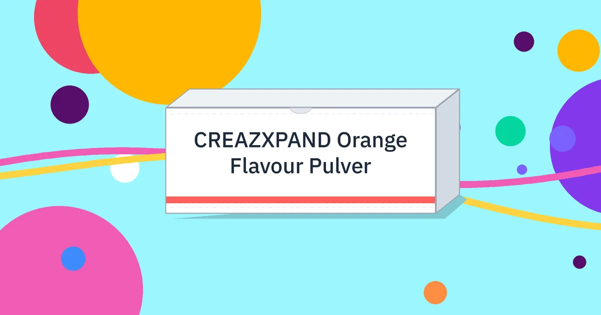 Symbolbild: Packung mit der Aufschrift CREAZXPAND Orange Flavour Pulver (PZN 14002586) – Verfügbarkeit und Bezug in Apotheken in Frankfurt am Main
