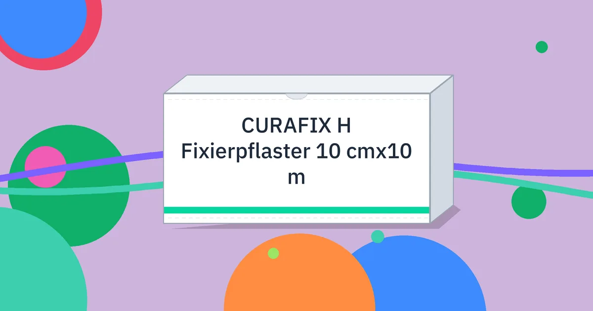 Symbolbild: Packung mit der Aufschrift CURAFIX H Fixierpflaster 10 cmx10 m (PZN 09305988) – Verfügbarkeit und Bezug in Apotheken in Frankfurt am Main
