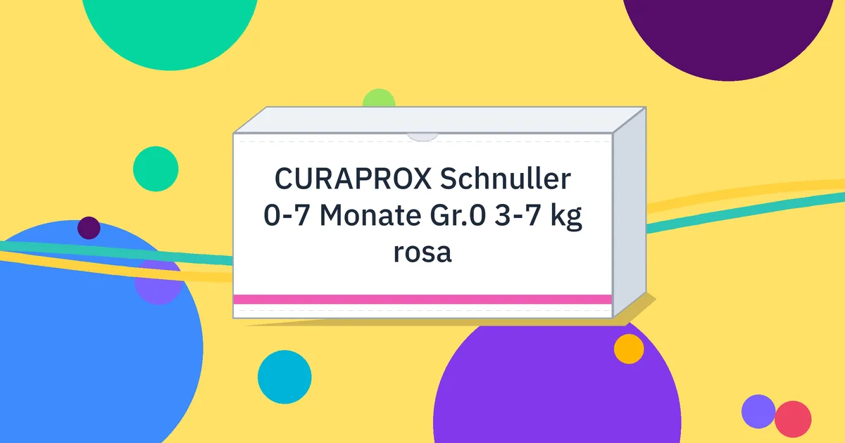 Symbolbild: Packung mit der Aufschrift CURAPROX Schnuller 0-7 Monate Gr.0 3-7 kg rosa (PZN 16587591) – Verfügbarkeit und Bezug in Apotheken in Frankfurt am Main