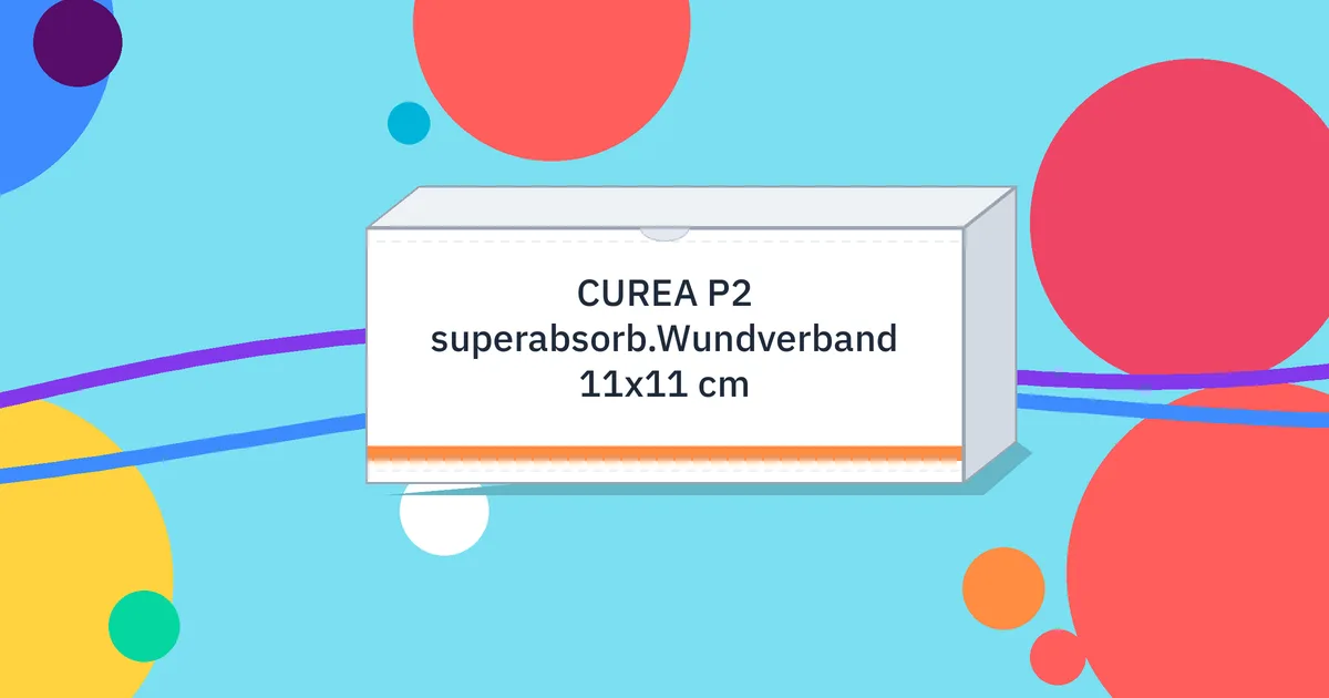 Symbolbild: Packung mit der Aufschrift CUREA P2 superabsorb.Wundverband 11x11 cm (PZN 11586782) – Verfügbarkeit und Bezug in Apotheken in Frankfurt am Main