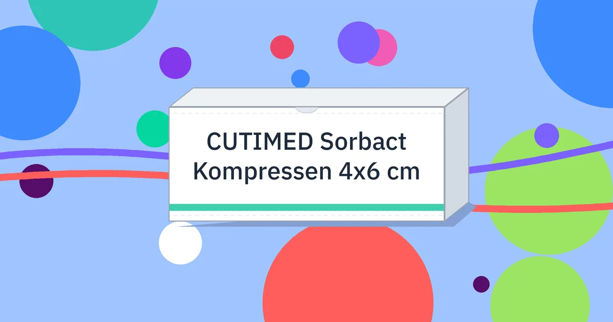 Symbolbild: Packung mit der Aufschrift CUTIMED Sorbact Kompressen 4x6 cm (PZN 07347215) – Verfügbarkeit und Bezug in Apotheken in Frankfurt am Main