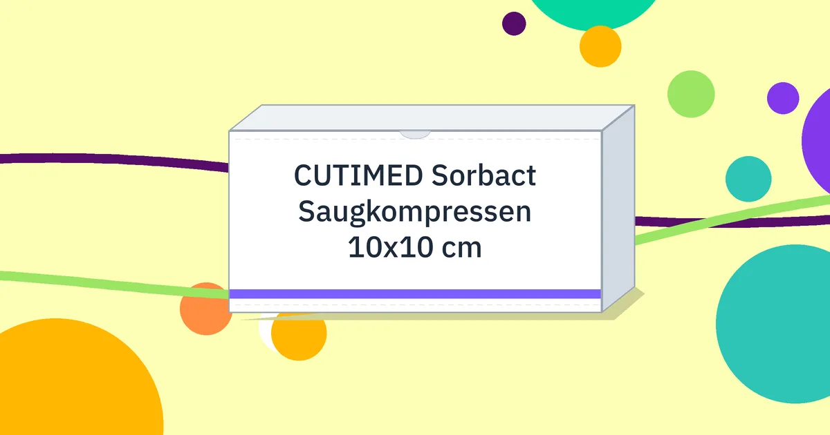 Symbolbild: Packung mit der Aufschrift CUTIMED Sorbact Saugkompressen 10x10 cm (PZN 16827894) – Verfügbarkeit und Bezug in Apotheken in Frankfurt am Main