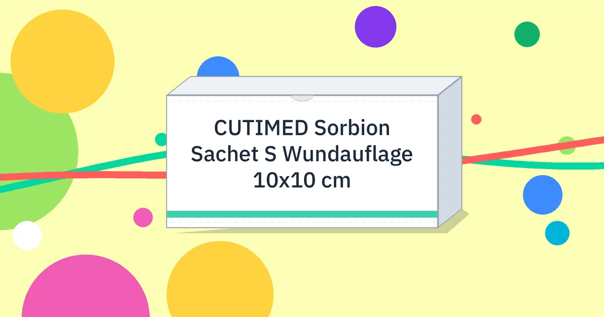 Symbolbild: Packung mit der Aufschrift CUTIMED Sorbion Sachet S Wundauflage 10x10 cm (PZN 17894444) – Verfügbarkeit und Bezug in Apotheken in Frankfurt am Main