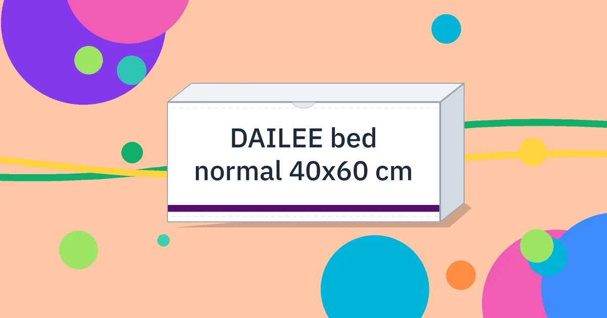Symbolbild: Packung mit der Aufschrift DAILEE bed normal 40x60 cm (PZN 19510850) – Verfügbarkeit und Bezug in Apotheken in Frankfurt am Main