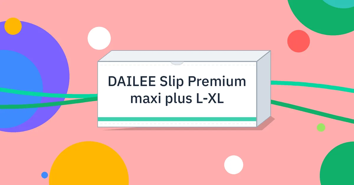 Symbolbild: Packung mit der Aufschrift DAILEE Slip Premium maxi plus L-XL (PZN 18114419) – Verfügbarkeit und Bezug in Apotheken in Frankfurt am Main