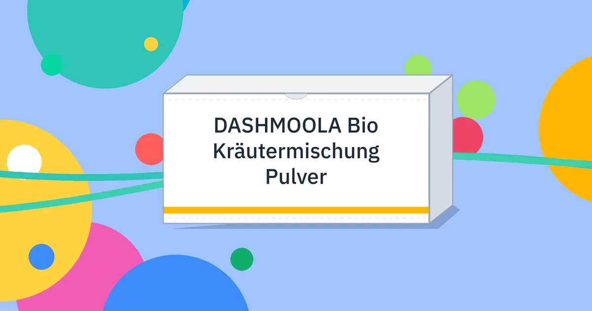 Symbolbild: Packung mit der Aufschrift DASHMOOLA Bio Kräutermischung Pulver (PZN 11078755) – Verfügbarkeit und Bezug in Apotheken in Frankfurt am Main