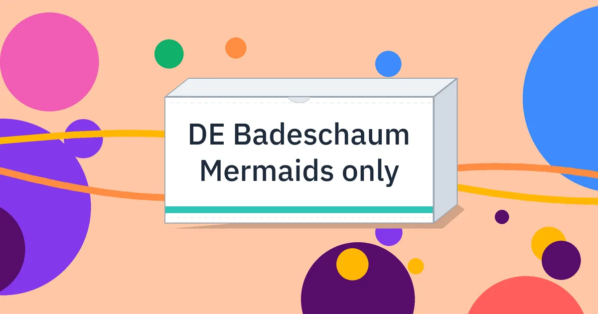 Symbolbild: Packung mit der Aufschrift DE Badeschaum Mermaids only (PZN 18387519) – Verfügbarkeit und Bezug in Apotheken in Frankfurt am Main