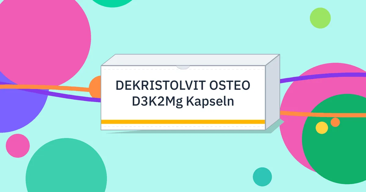 Symbolbild: Packung mit der Aufschrift DEKRISTOLVIT OSTEO D3K2Mg Kapseln (PZN 20391988) – Verfügbarkeit und Bezug in Apotheken in Frankfurt am Main