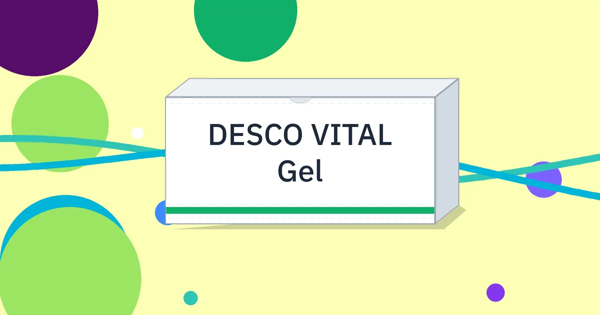Symbolbild: Packung mit der Aufschrift DESCO VITAL Gel (PZN 00190615) – Verfügbarkeit und Bezug in Apotheken in Frankfurt am Main