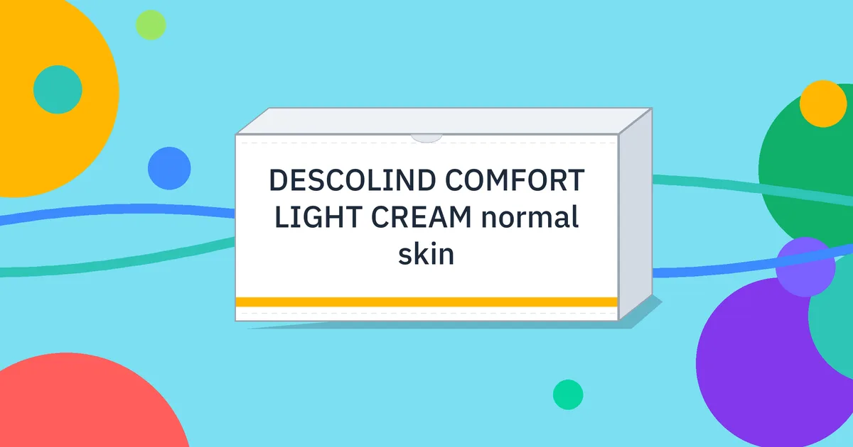 Symbolbild: Packung mit der Aufschrift DESCOLIND COMFORT LIGHT CREAM normal skin (PZN 16660997) – Verfügbarkeit und Bezug in Apotheken in Frankfurt am Main