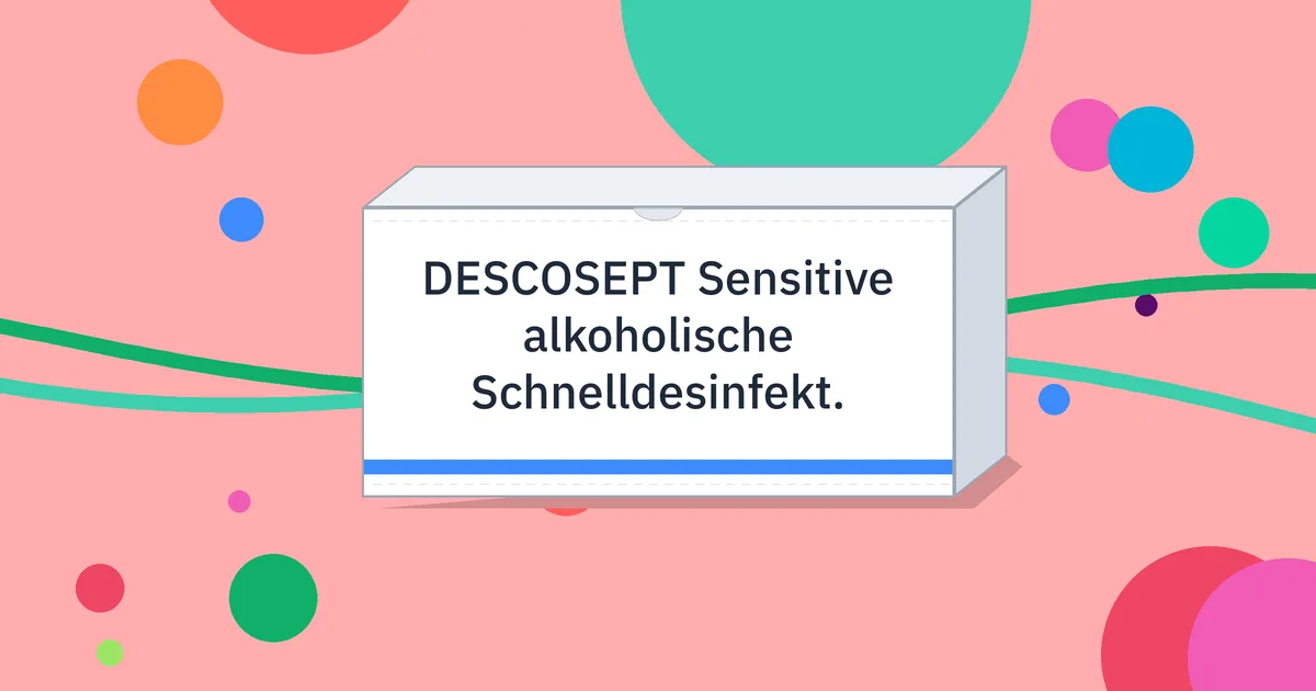 Symbolbild: Packung mit der Aufschrift DESCOSEPT Sensitive alkoholische Schnelldesinfekt. (PZN 15573196) – Verfügbarkeit und Bezug in Apotheken in Frankfurt am Main