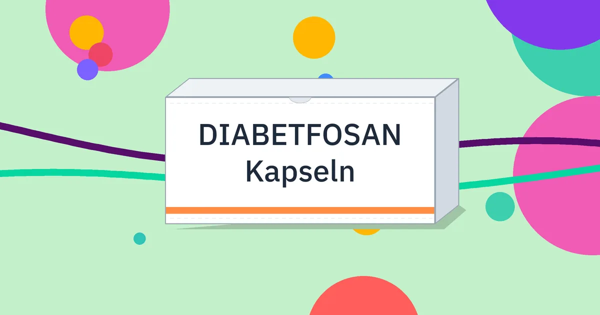 Symbolbild: Packung mit der Aufschrift DIABETFOSAN Kapseln (PZN 19643746) – Verfügbarkeit und Bezug in Apotheken in Frankfurt am Main